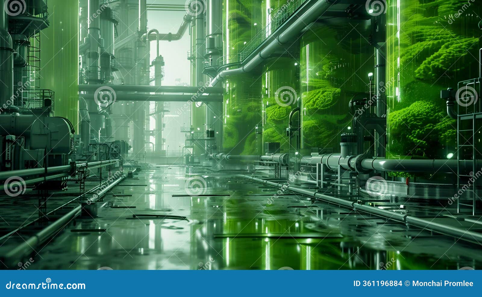 Innovative Fuel Technology Using Algae in Futuristic Facility Stock ...