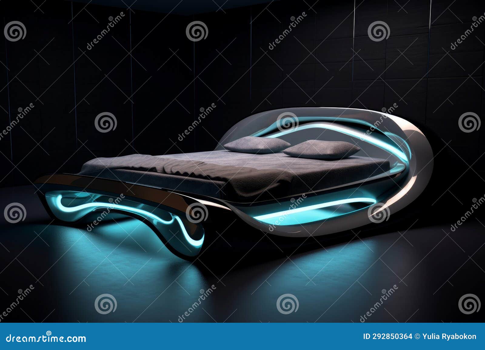 Innovative Futuristic Looking Bed. Generate Ai Stock Photo - Image of ...