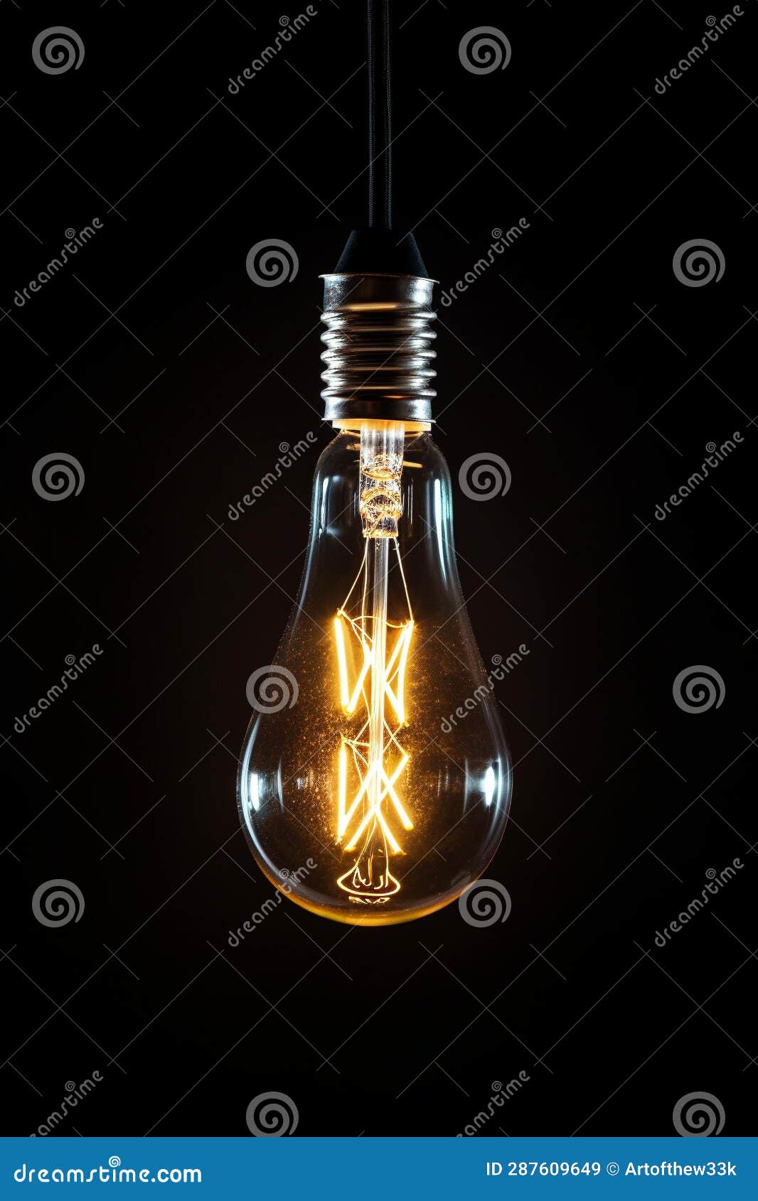 Innovative Geometric Light Bulb Radiating Bright White Light Stock ...