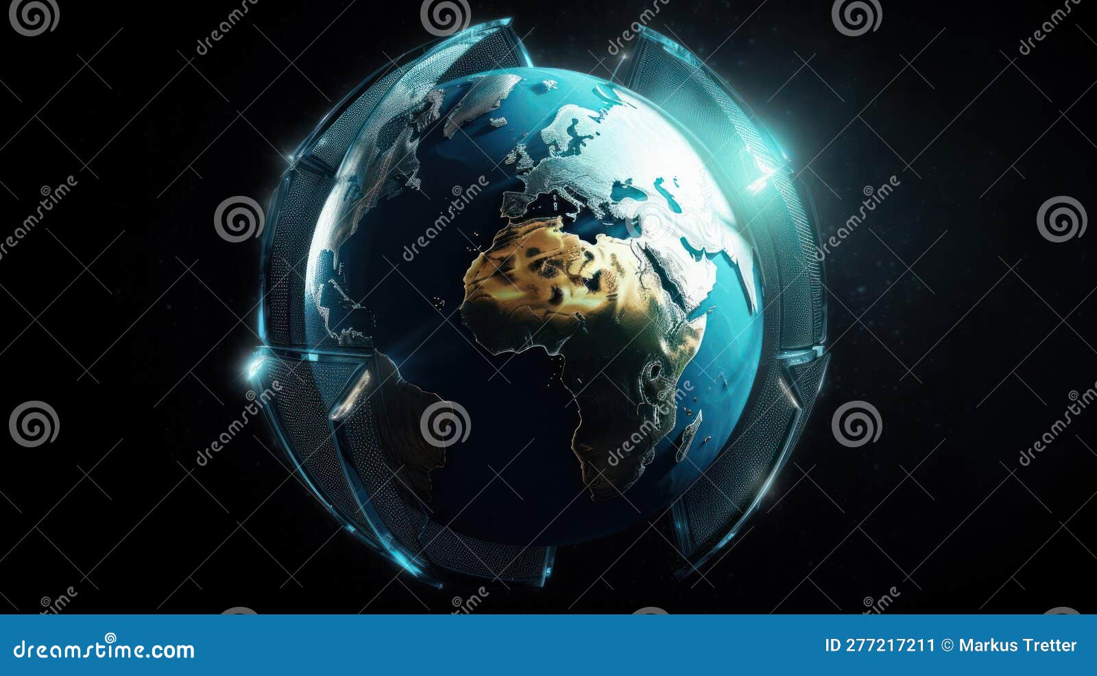 A Globe with a Virtual Shield Representing the Global Protection of ...