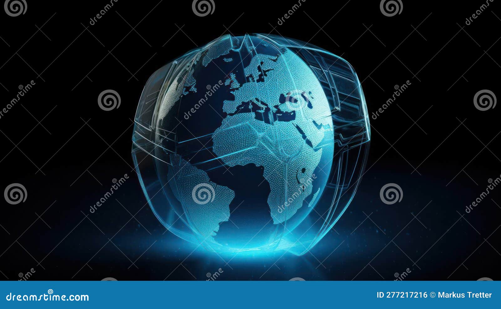 A Globe with a Virtual Shield Representing the Global Protection of ...