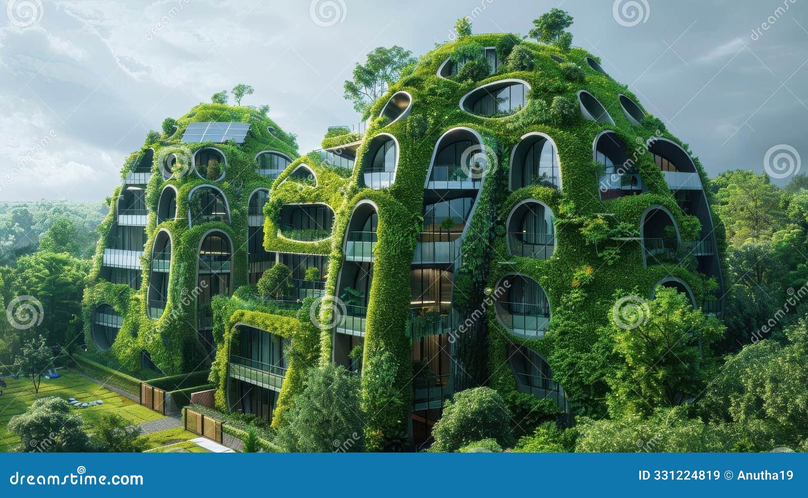 Innovative Green Architecture with Dense Vegetation Cover Stock ...