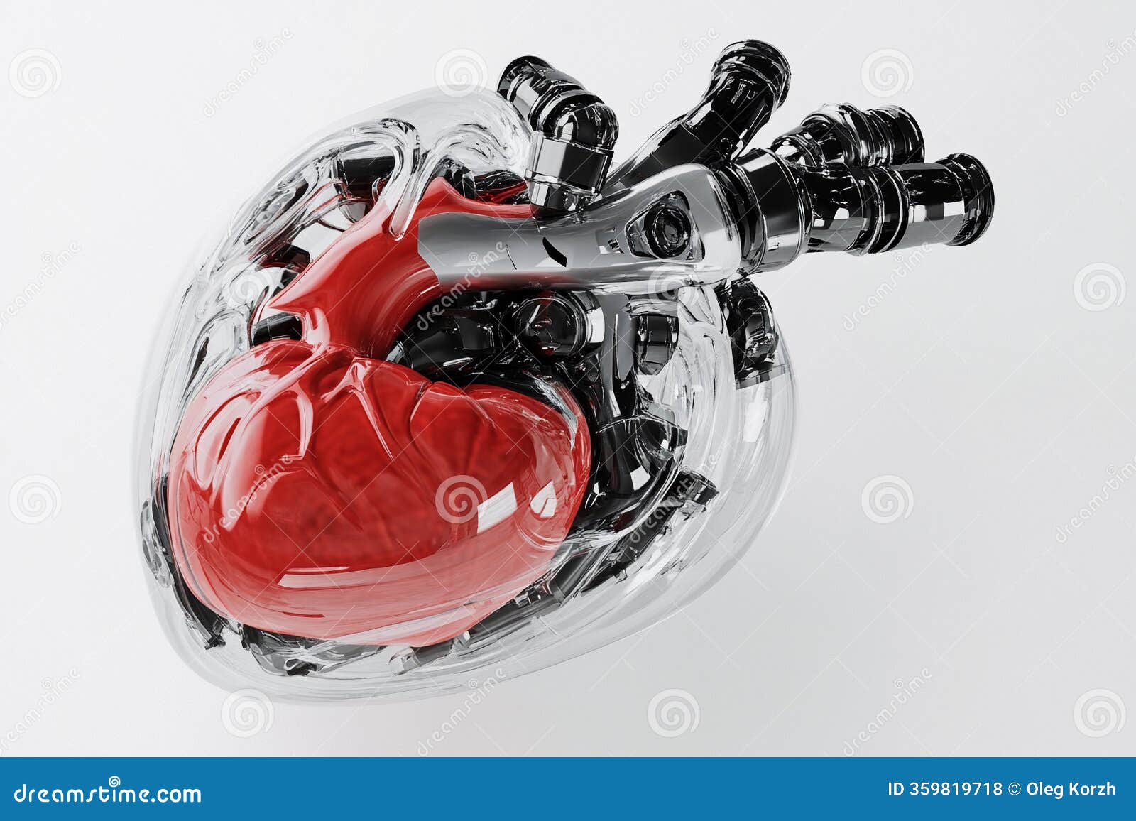 Innovative Heart Model Showcasing a Blend of Organic and Mechanical ...