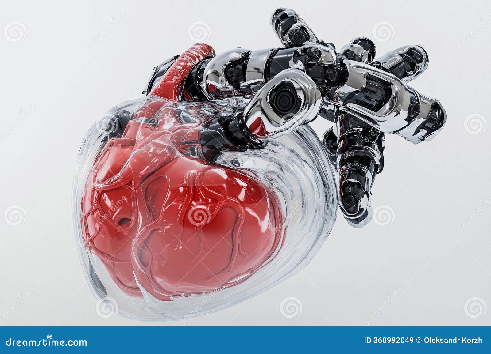Innovative Heart Model Showcasing a Blend of Organic and Mechanical ...