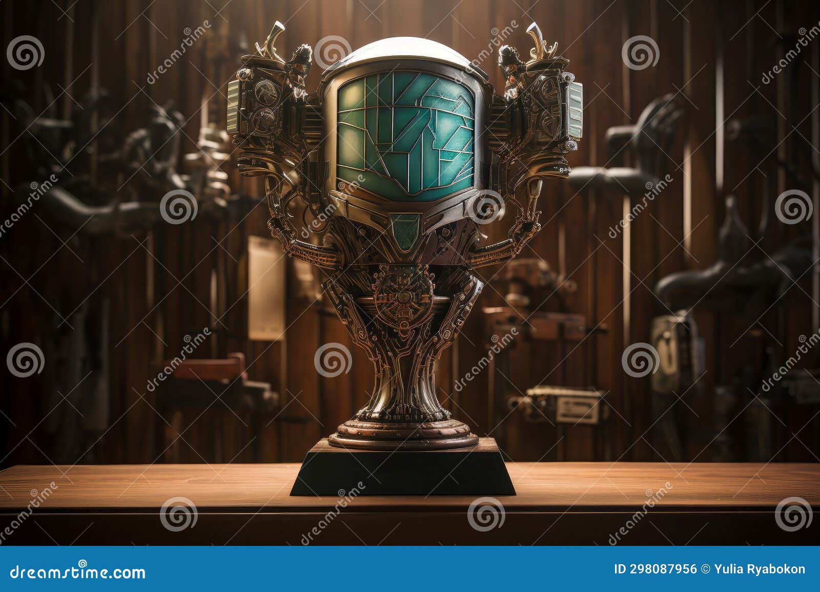 Innovative High Tech Trophy. Generate Ai Stock Photo - Image of gold ...