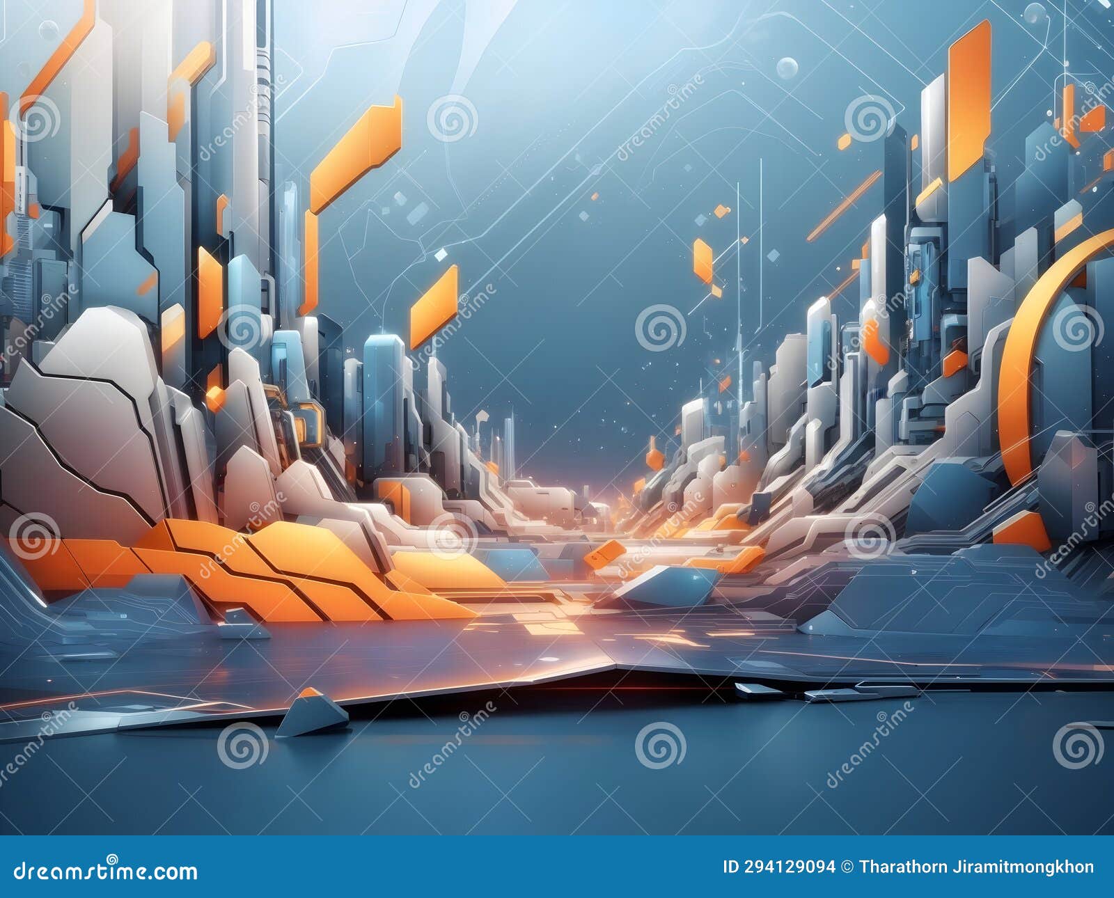 Innovative Horizons: Future Technology Abstracts Stock Illustration ...