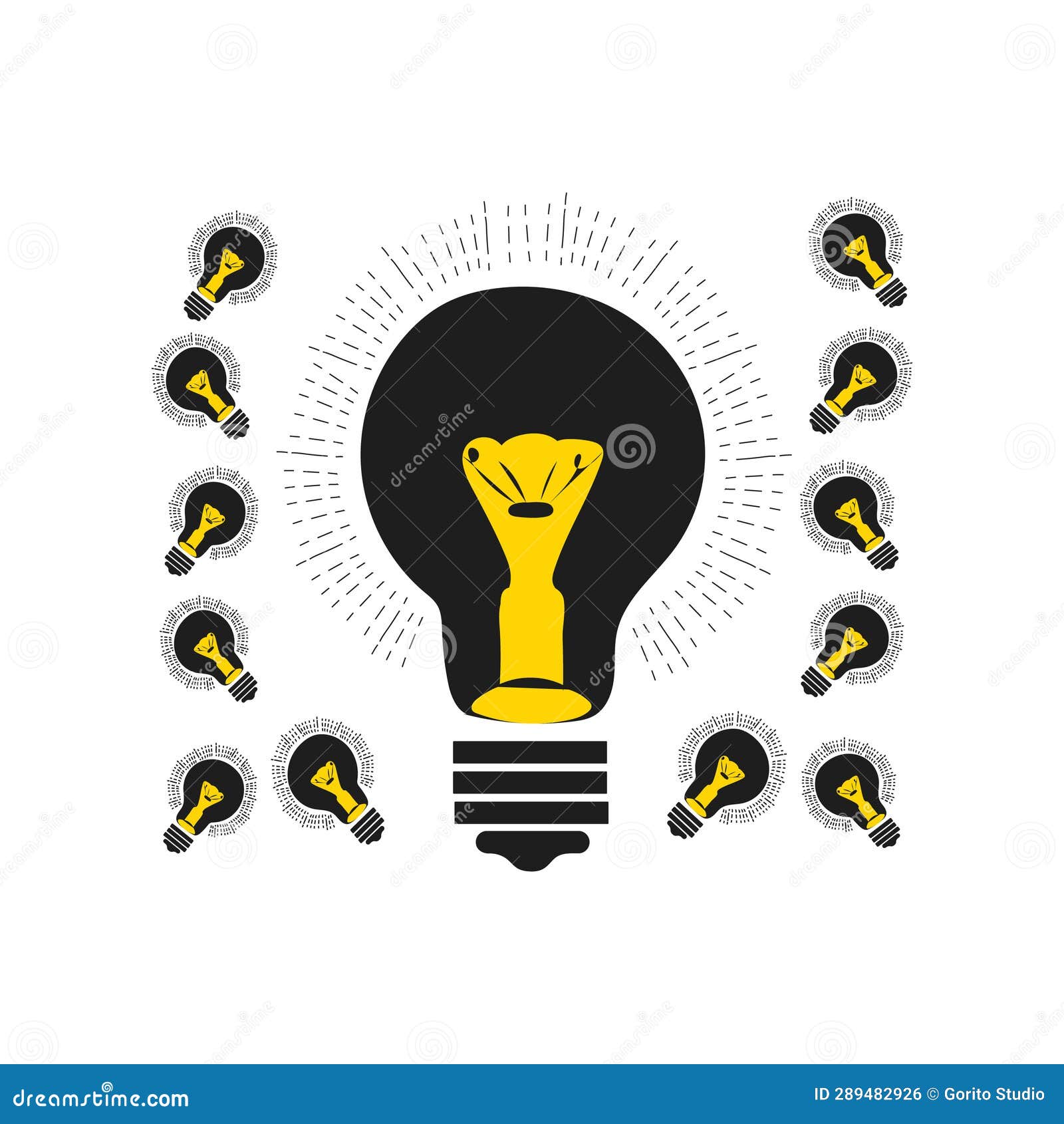 Innovative Idea Launching Concept Background with Light Bulb Sign ...