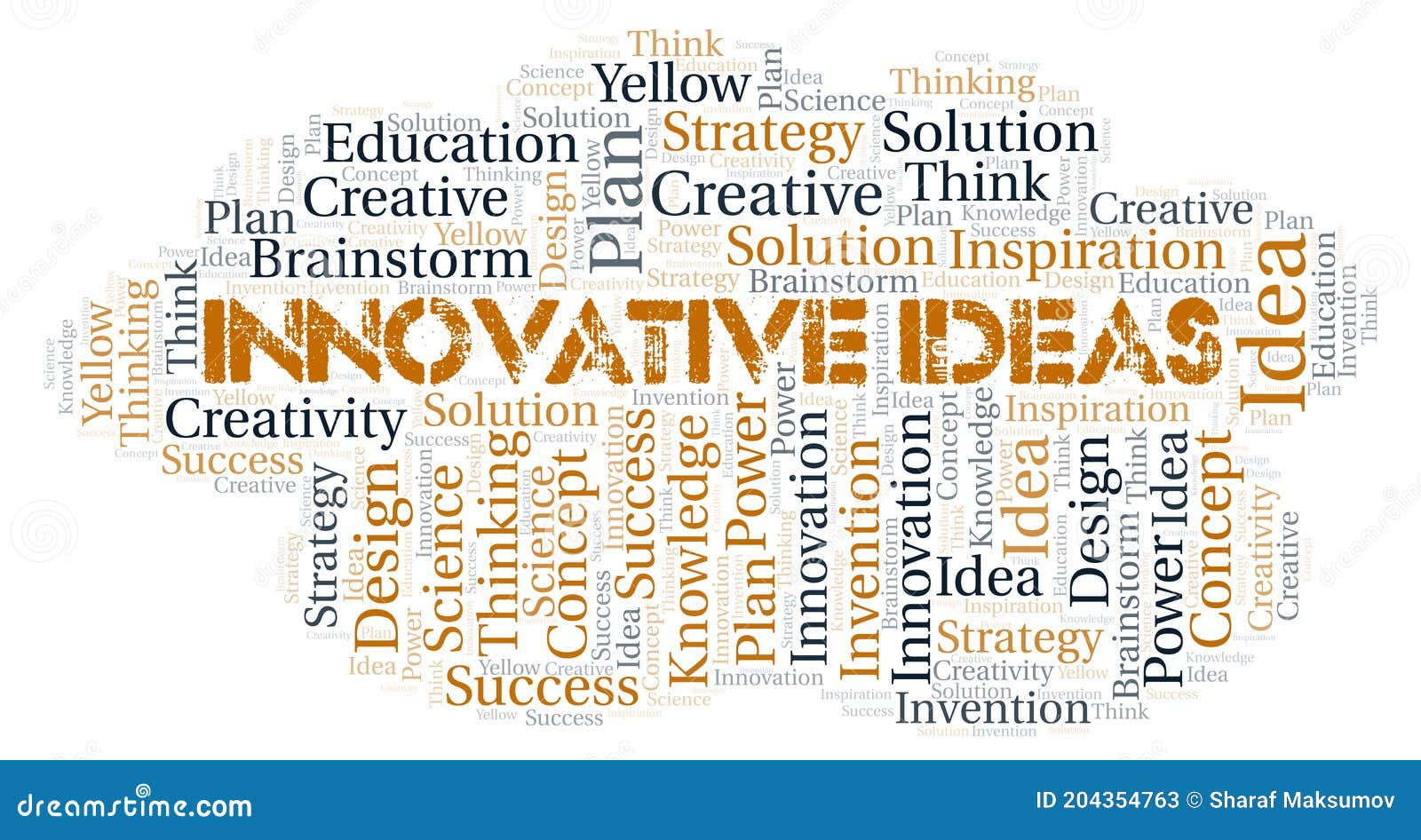 Innovative Ideas Typography Word Cloud Create with the Text only. Stock ...