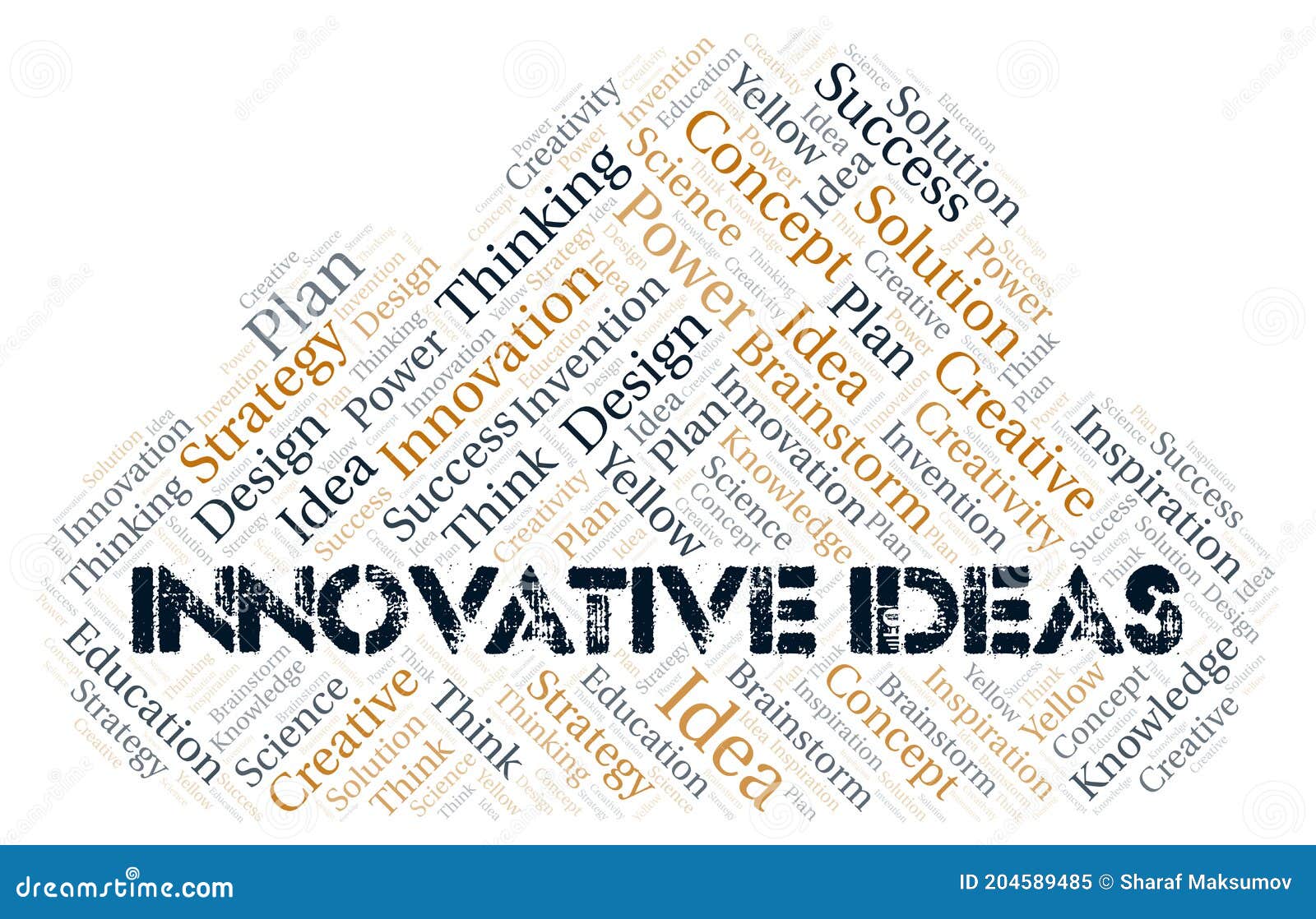 Innovative Ideas Typography Word Cloud Create with the Text only. Stock ...