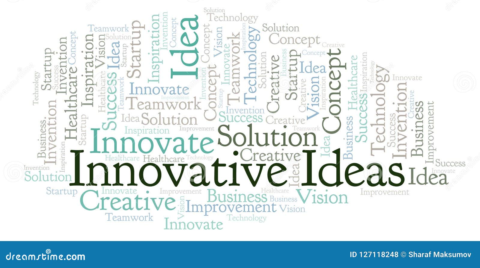 Innovative Ideas Word Cloud, Made with Text only. Stock Illustration ...