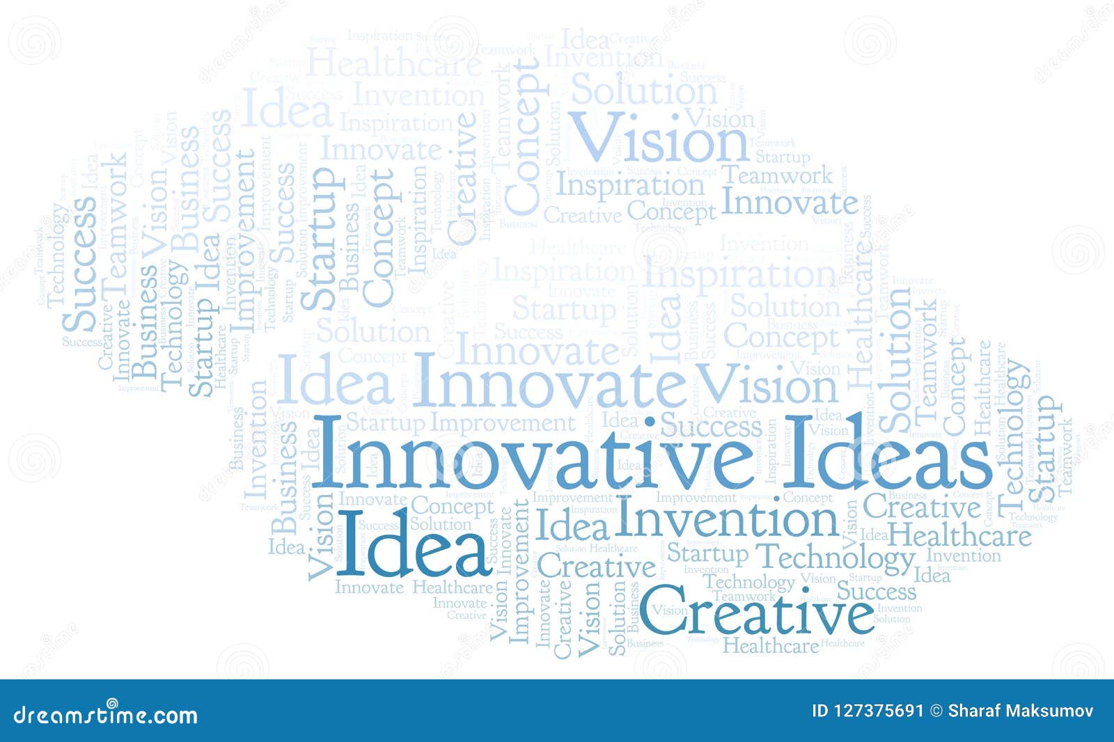 Innovative Ideas Word Cloud, Made with Text only. Stock Illustration ...