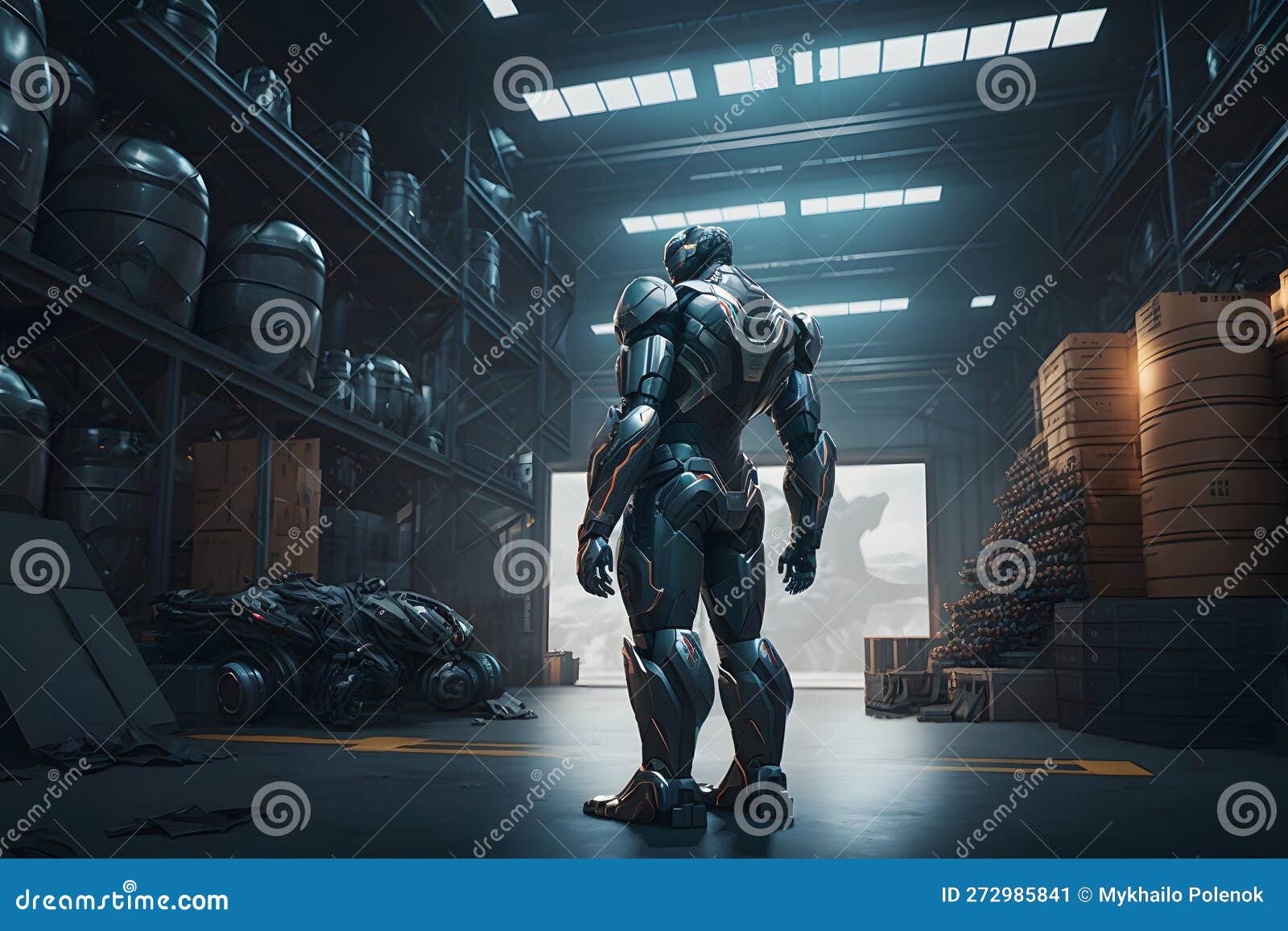 Innovative Industry Robot Working In Warehouse For Human Labor ...