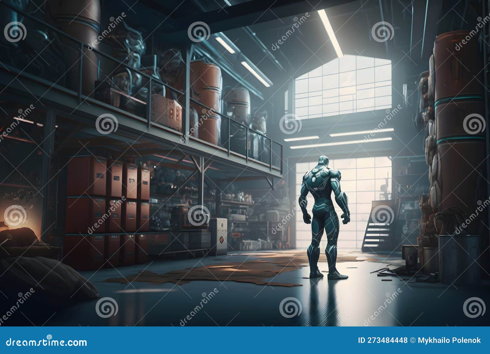 Innovative Industry Robot Working In Warehouse For Human Labor ...