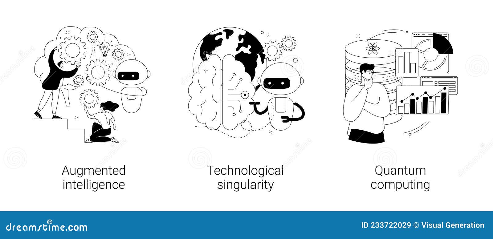 Innovative Information Technology Concept, Augmented Intelligence, Technological Singularity ...