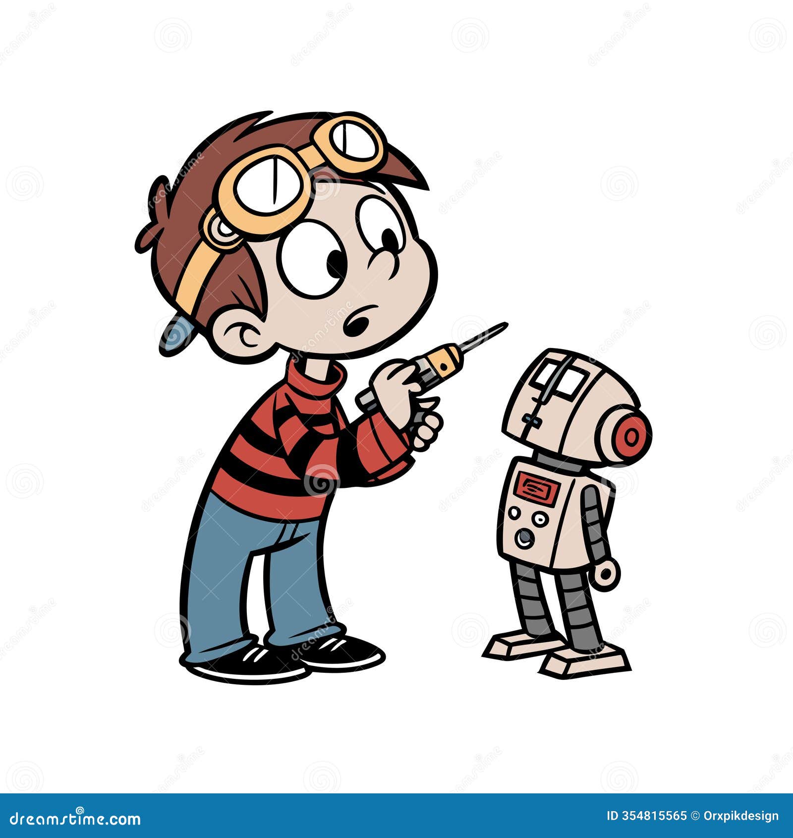Innovative Inventor Boy Character Stock Illustration - Illustration of ...