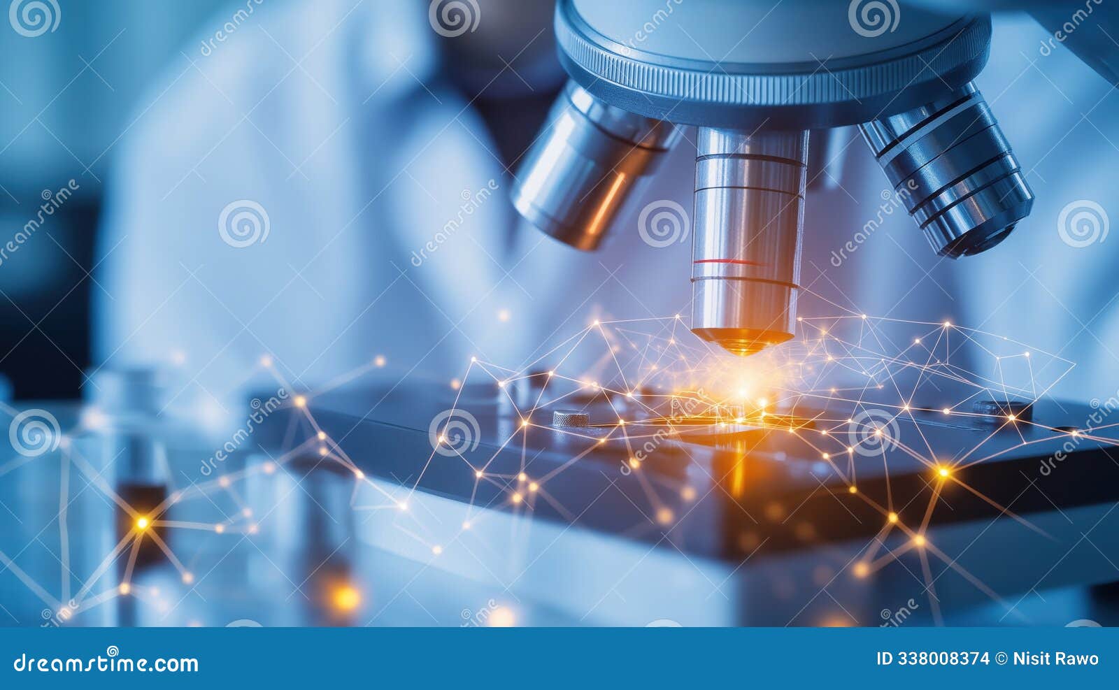 Innovative Laboratory Equipment Under Microscope Lens Stock Photo ...