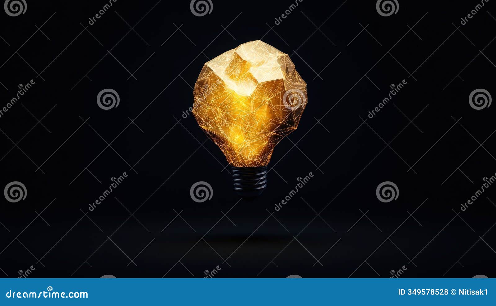Innovative Light Bulb Design Glowing Dark Isolated Background Stock ...