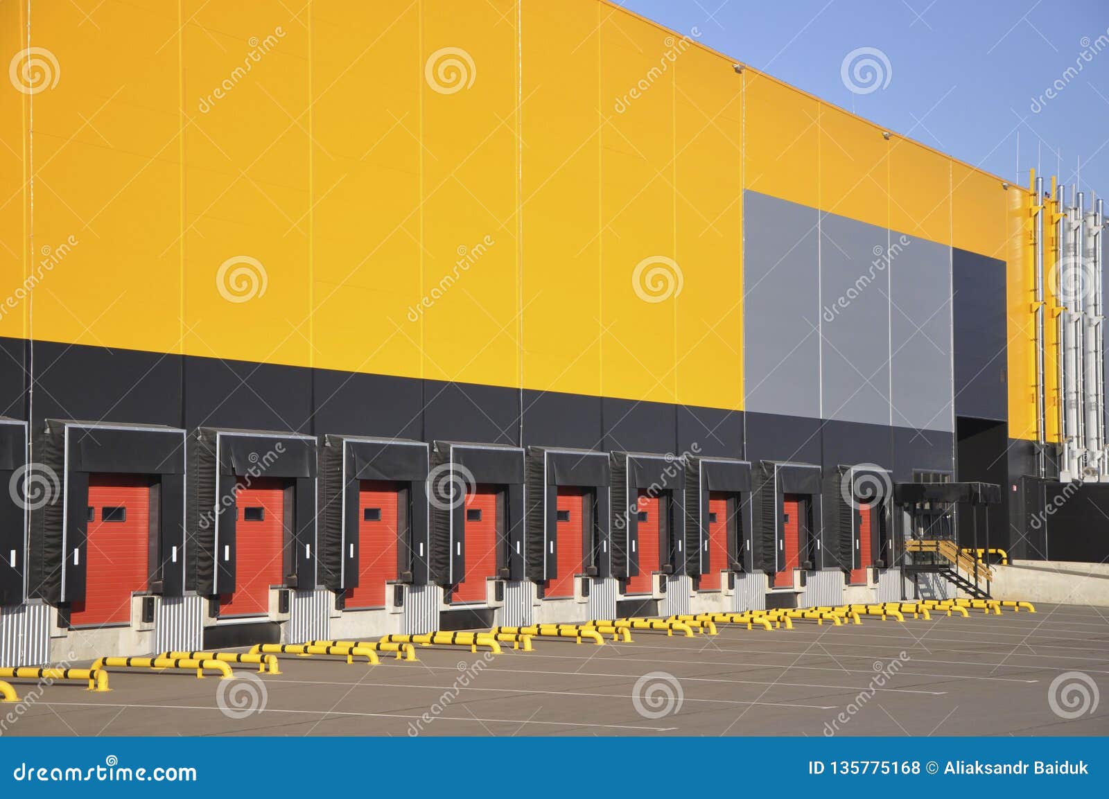 Innovative Logistic Warehouse Complex. Stock Photo - Image of blue ...