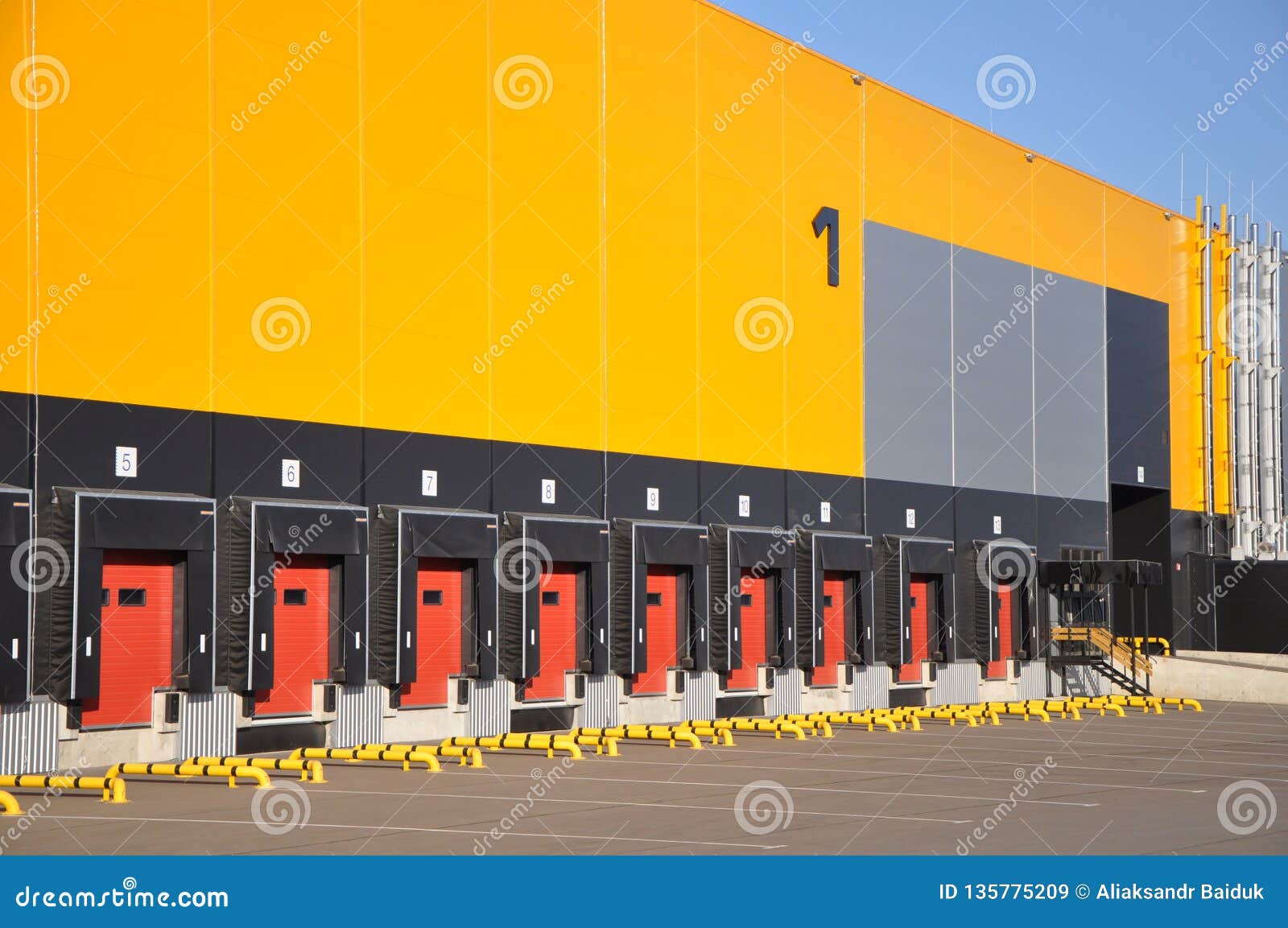 Innovative Logistic Warehouse Complex. Stock Image - Image of factory ...