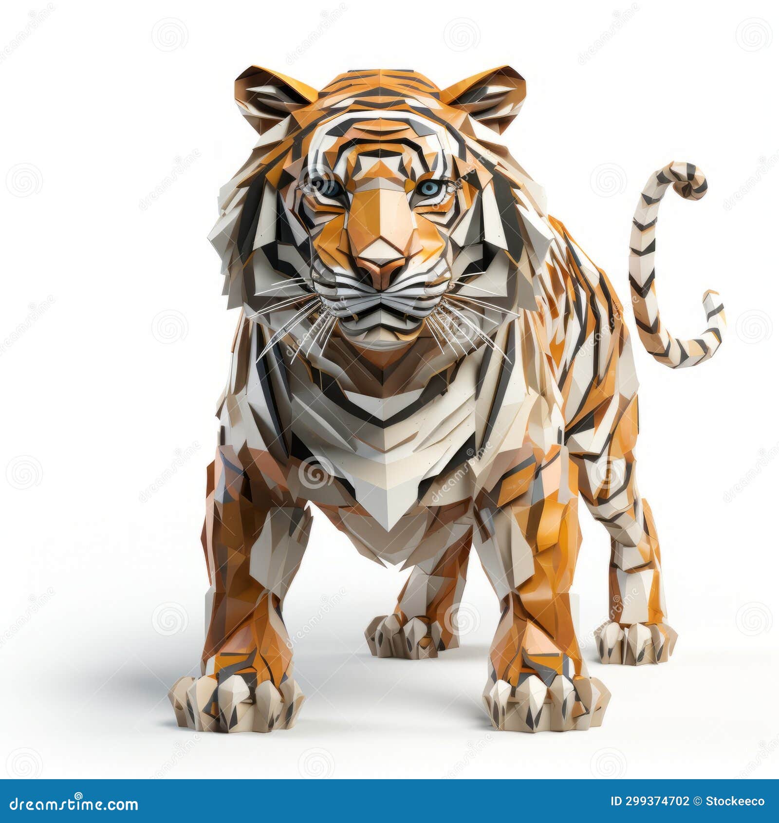 Innovative Low Poly Tiger 3d Model Illustration with Multilayered ...