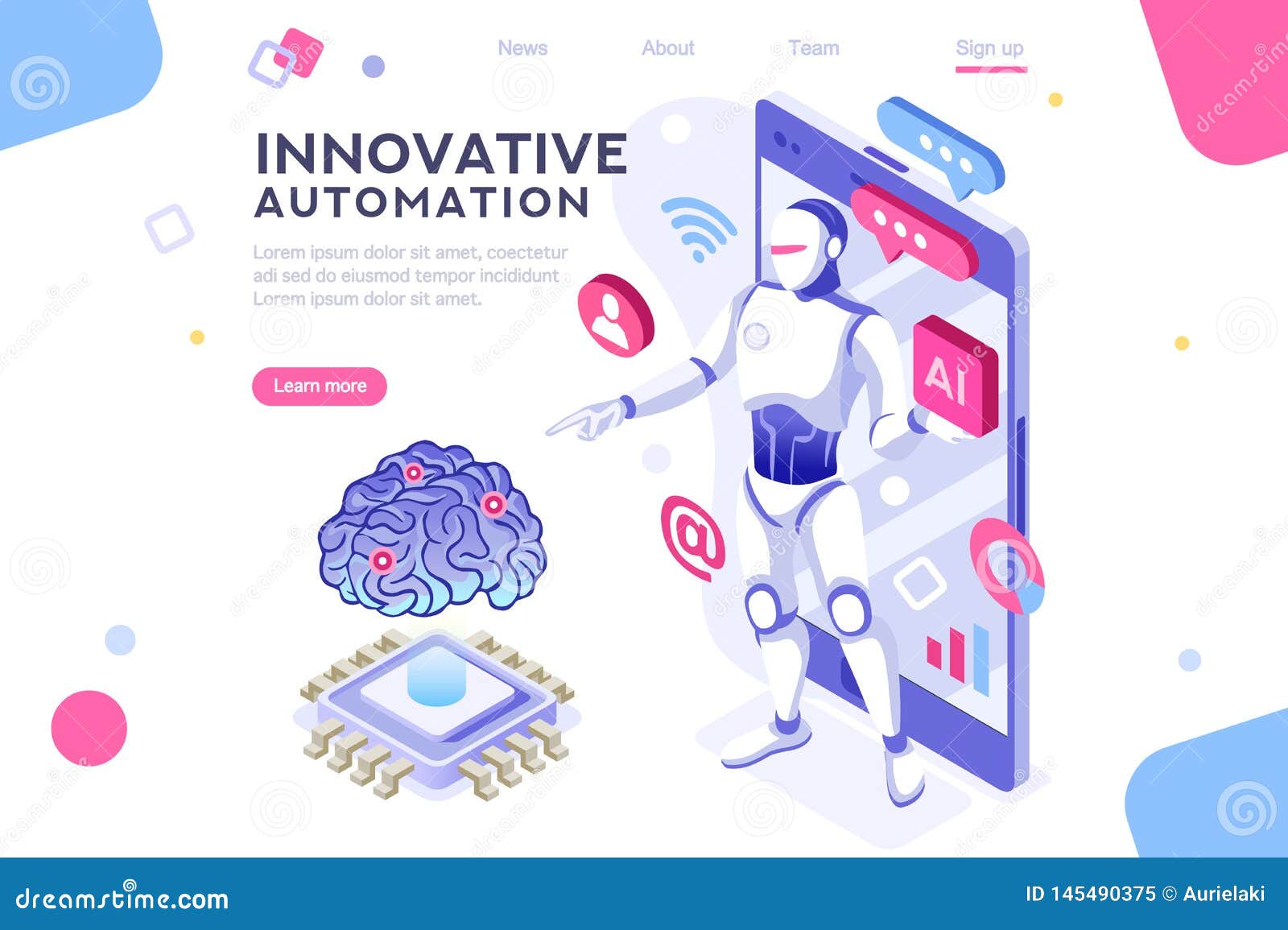 Innovative Machine Brain Clever Brain Stock Vector - Illustration of ...