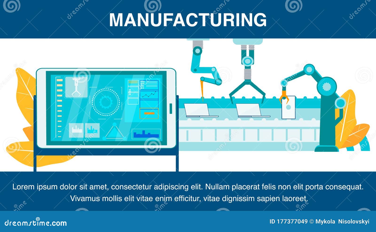 Innovative Manufacturing Flat Banner Template Stock Vector ...