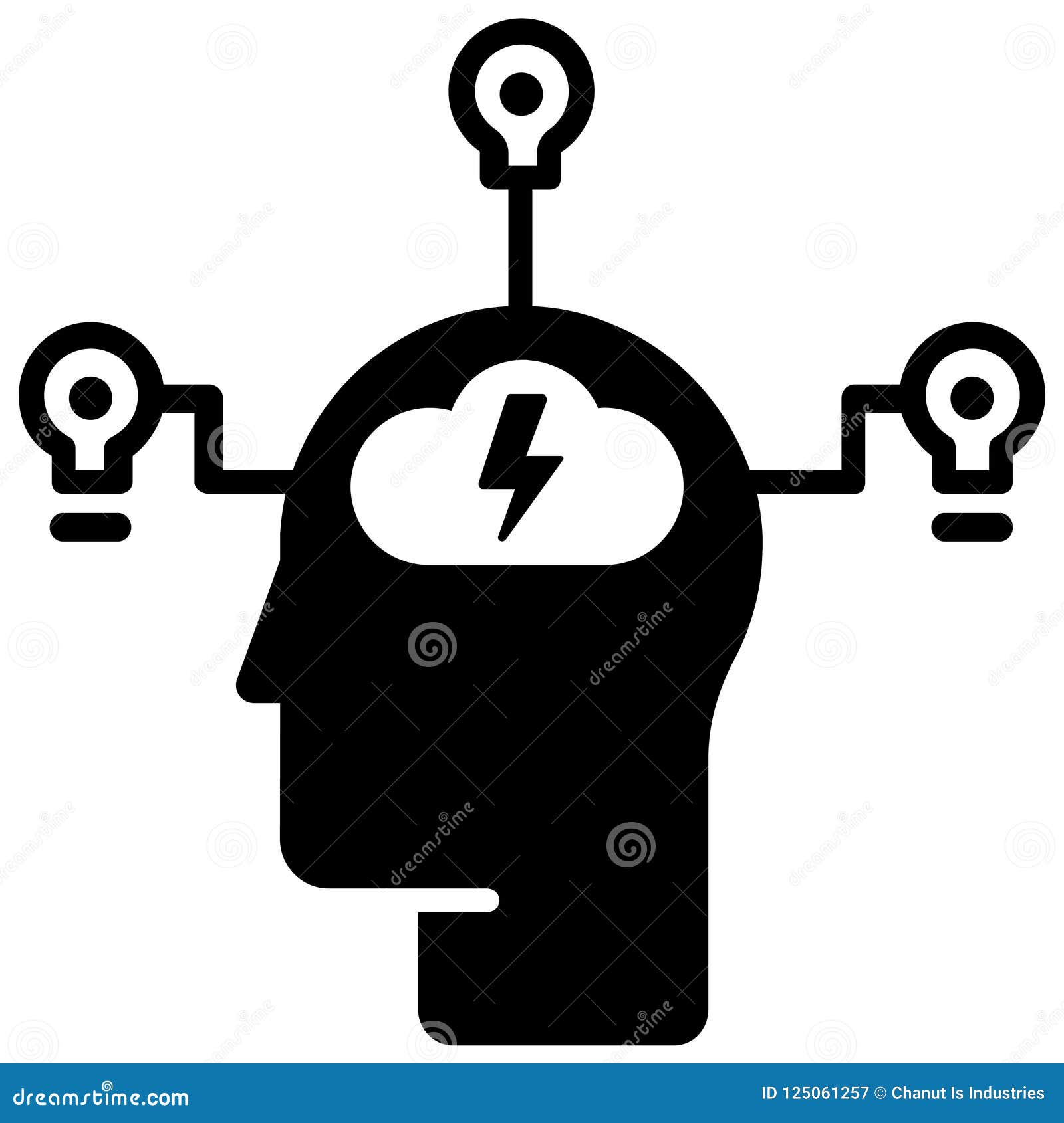 Innovative Mind Solid Illustration Stock Vector - Illustration of ...