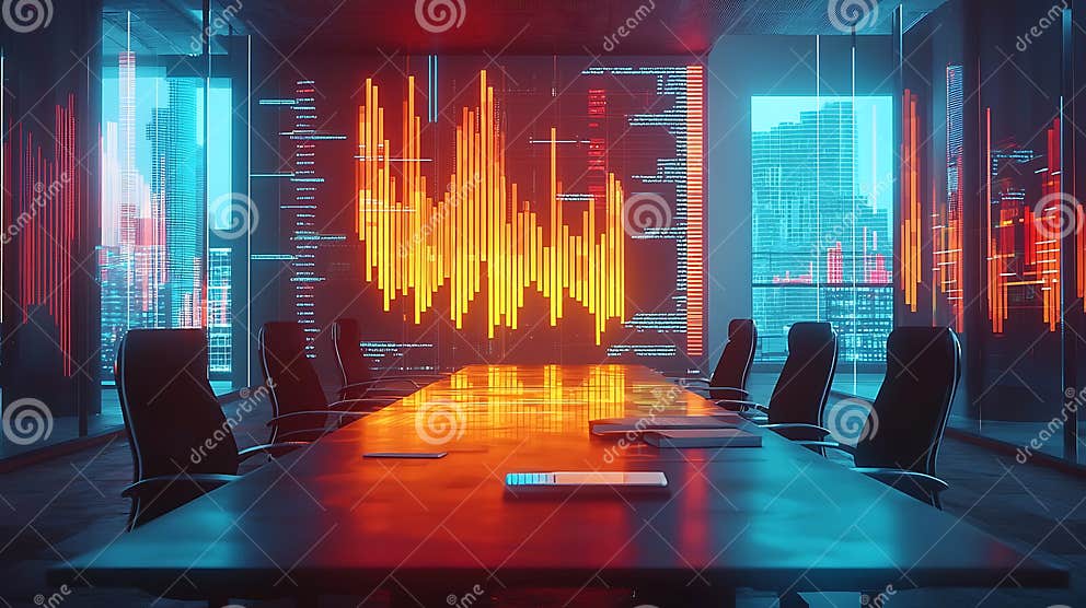 Innovative Modern Office Meeting Room Featuring Striking Data ...