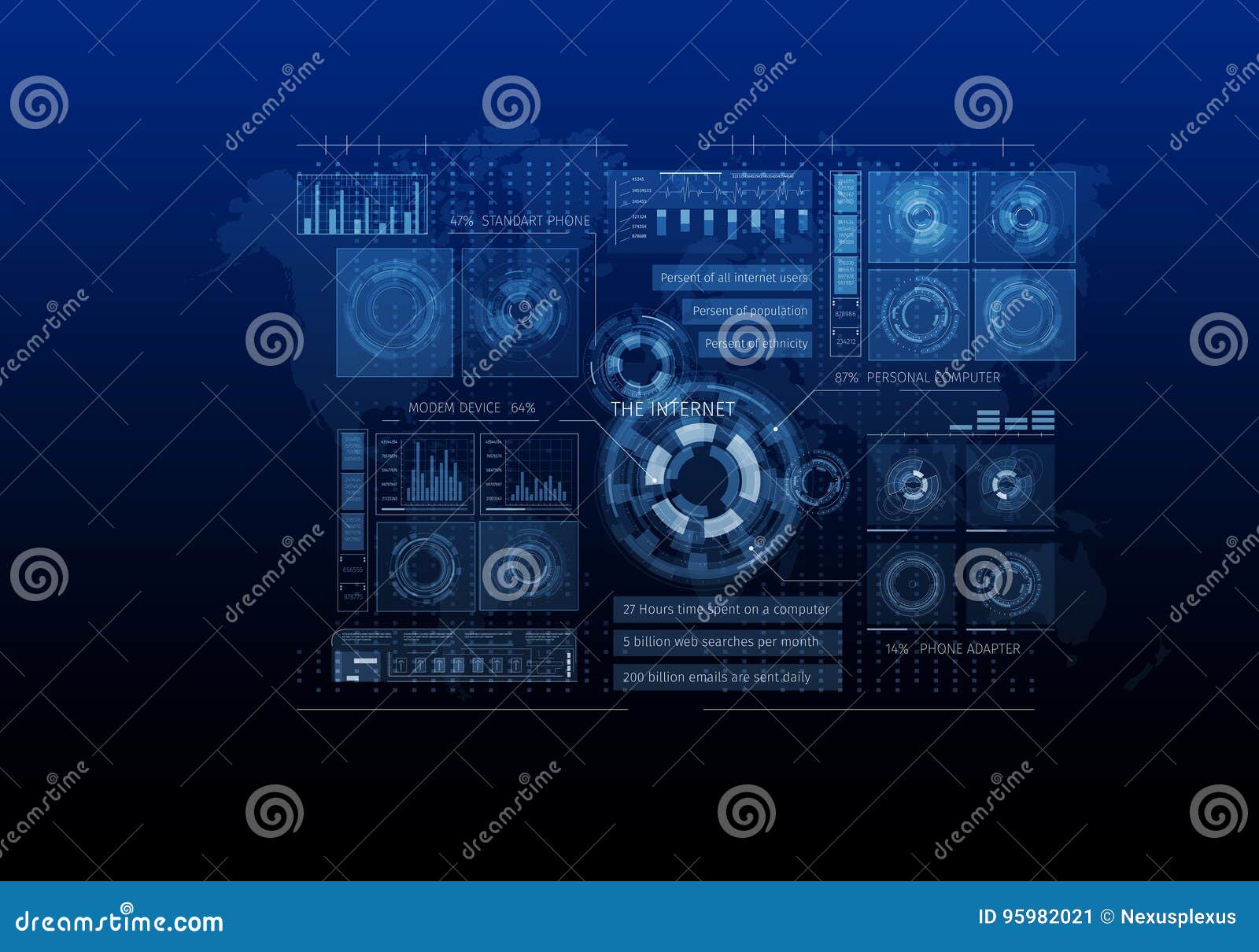 Innovative Networking Interface Stock Illustration - Illustration of ...