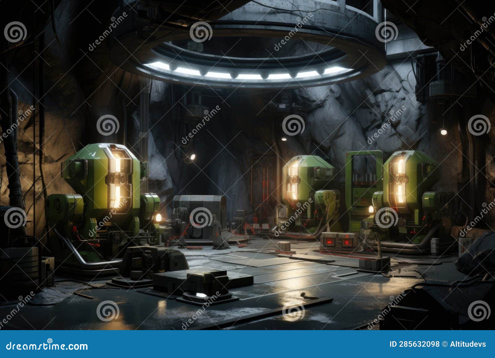 Innovative Nuclear Battery Design in a Sci-fi Environment Stock Photo ...