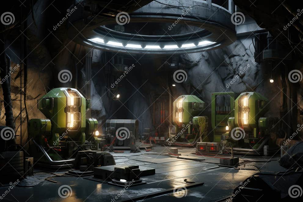 Innovative Nuclear Battery Design in a Sci-fi Environment Stock Photo ...