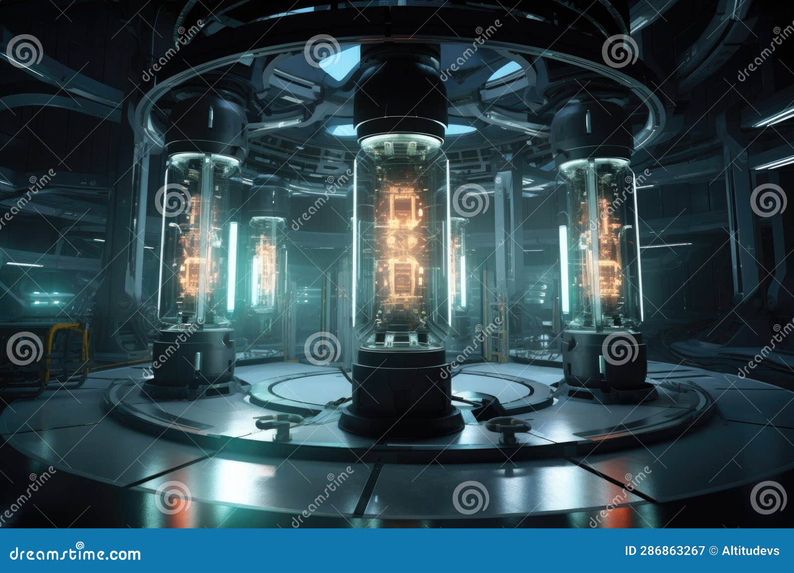 Innovative Nuclear Battery Design in a Sci-fi Environment Stock ...