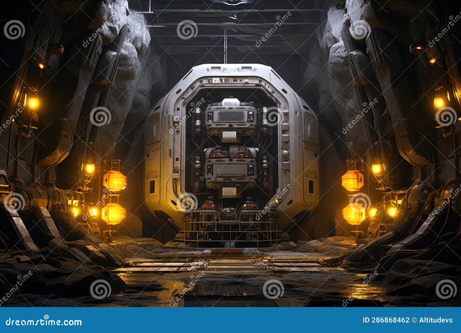 Innovative Nuclear Battery Design in a Sci-fi Environment Stock Photo ...