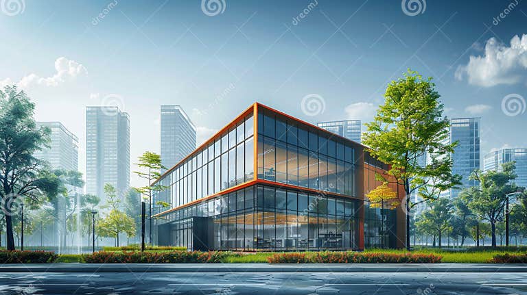 Innovative Office Architecture, Modern Banner Design Representing ...