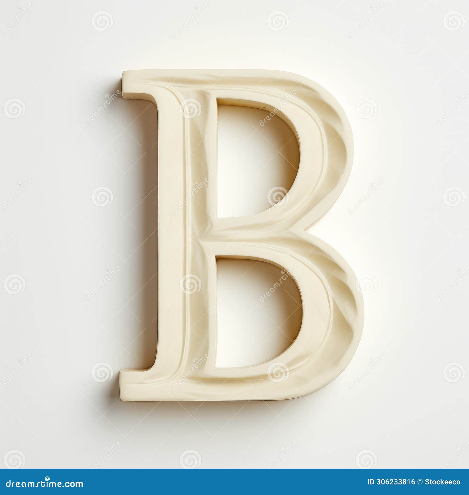 Cream Wood Letter B: 3d Ivory Design with Emphasis on Negative Space ...