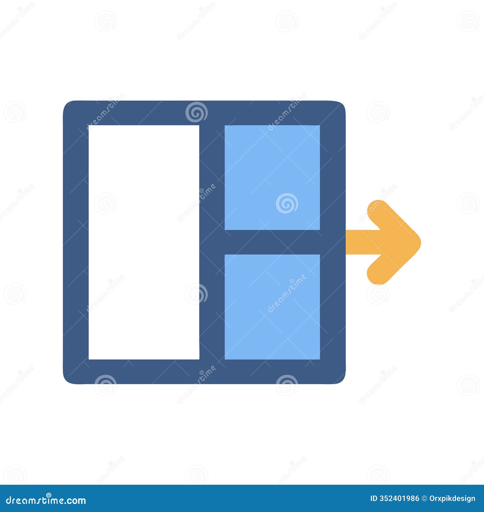 Innovative Pivot Window Icon Artwork Vector Illustration ...