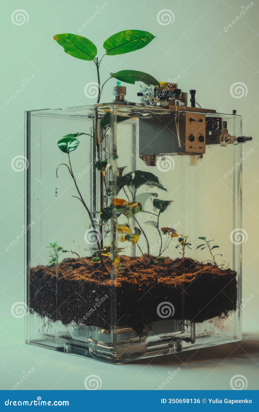 Innovative Plant Growth in a Transparent Enclosure Showcasing Modern ...