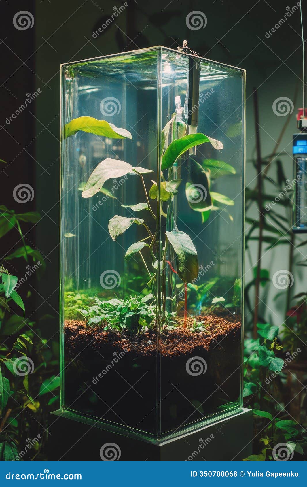 Innovative Plant Growth in a Transparent Enclosure Showcasing Modern ...