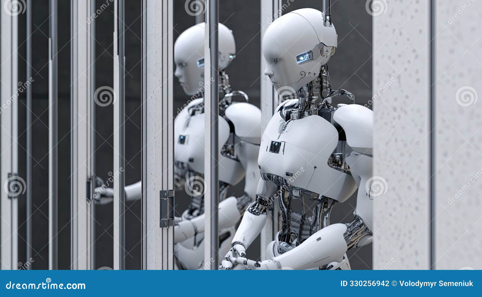 Advanced Androids in a Futuristic Robot Prison during a Productive ...