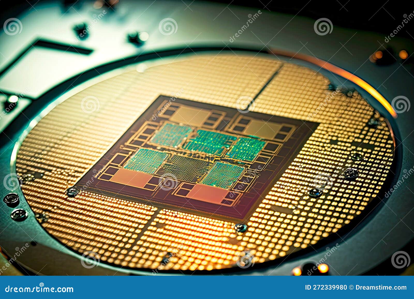 Innovative Production Of Microchips Wafer Semiconductor Manufacturing Royalty Free Stock