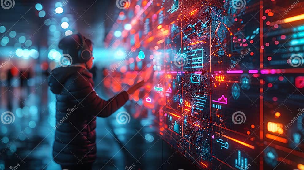 Innovative Project Management on Virtual Workflow Board Blurred Figures ...