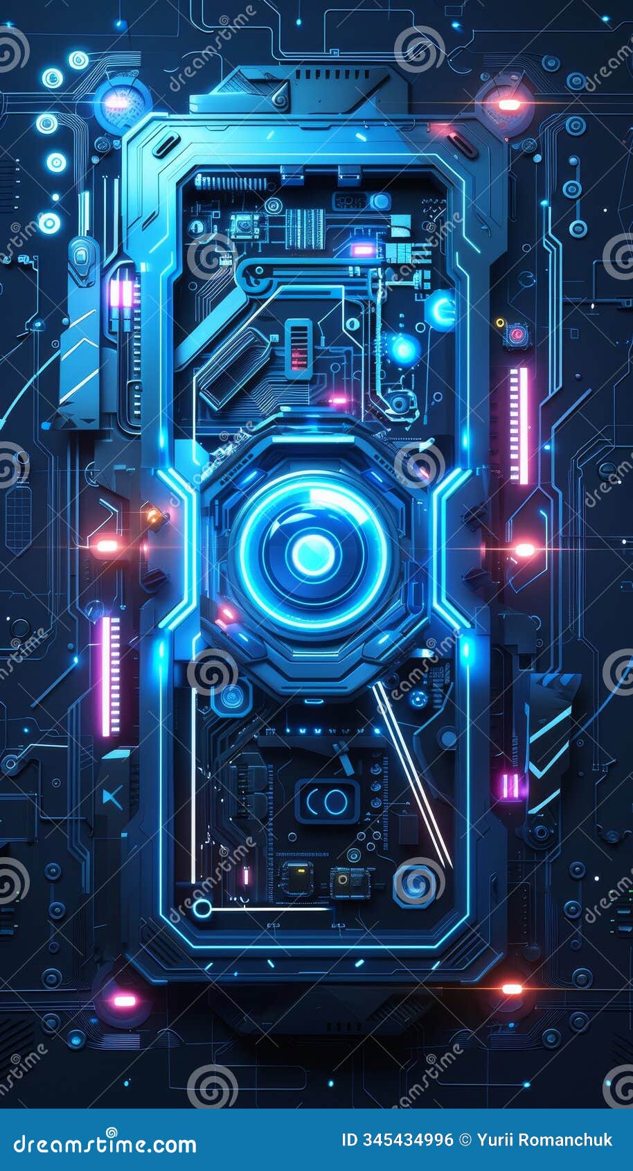 Innovative Rectangular Cybersecurity Badge Design with Bold Colors and ...