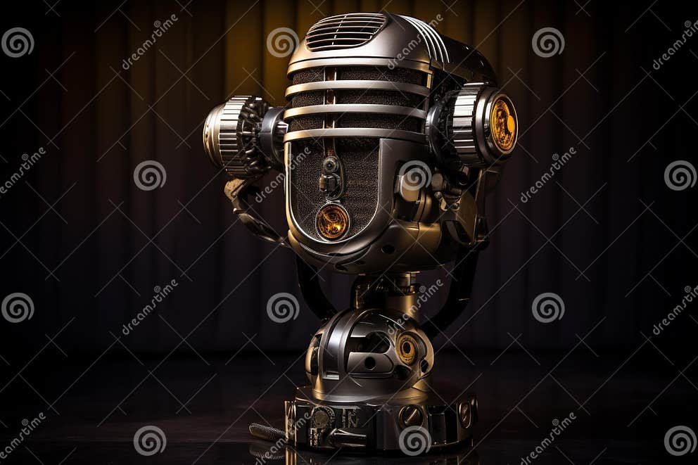 Innovative Robot Singer Microphone. Generate Ai Stock Image - Image of ...
