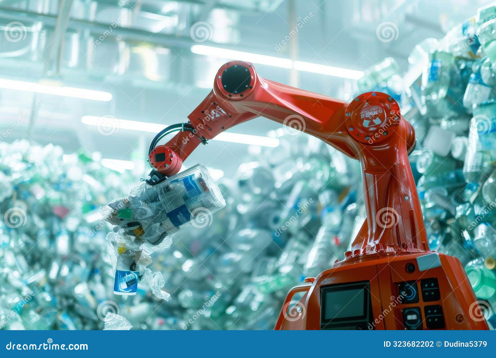 Innovative Robotic Arm Sorting Plastic Bottles at a Recycling Facility ...