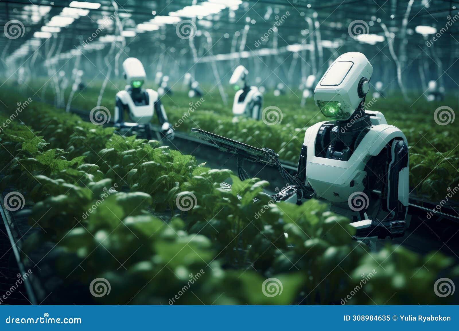 Innovative Robotic Farmers Concept. Generate Ai Stock Illustration ...
