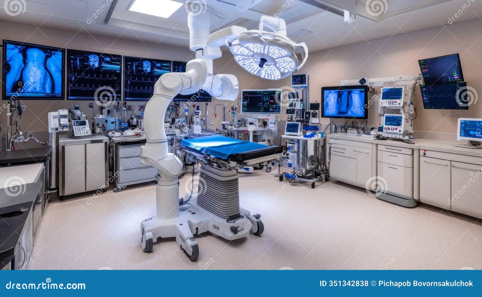 Surgical System With Minimally Invasive Robot In A Hospital. Robotic ...