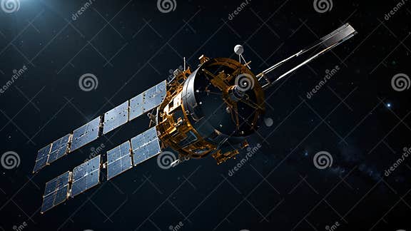 Innovative Satellite Orbits: Elegance in Streamlined Design Stock ...