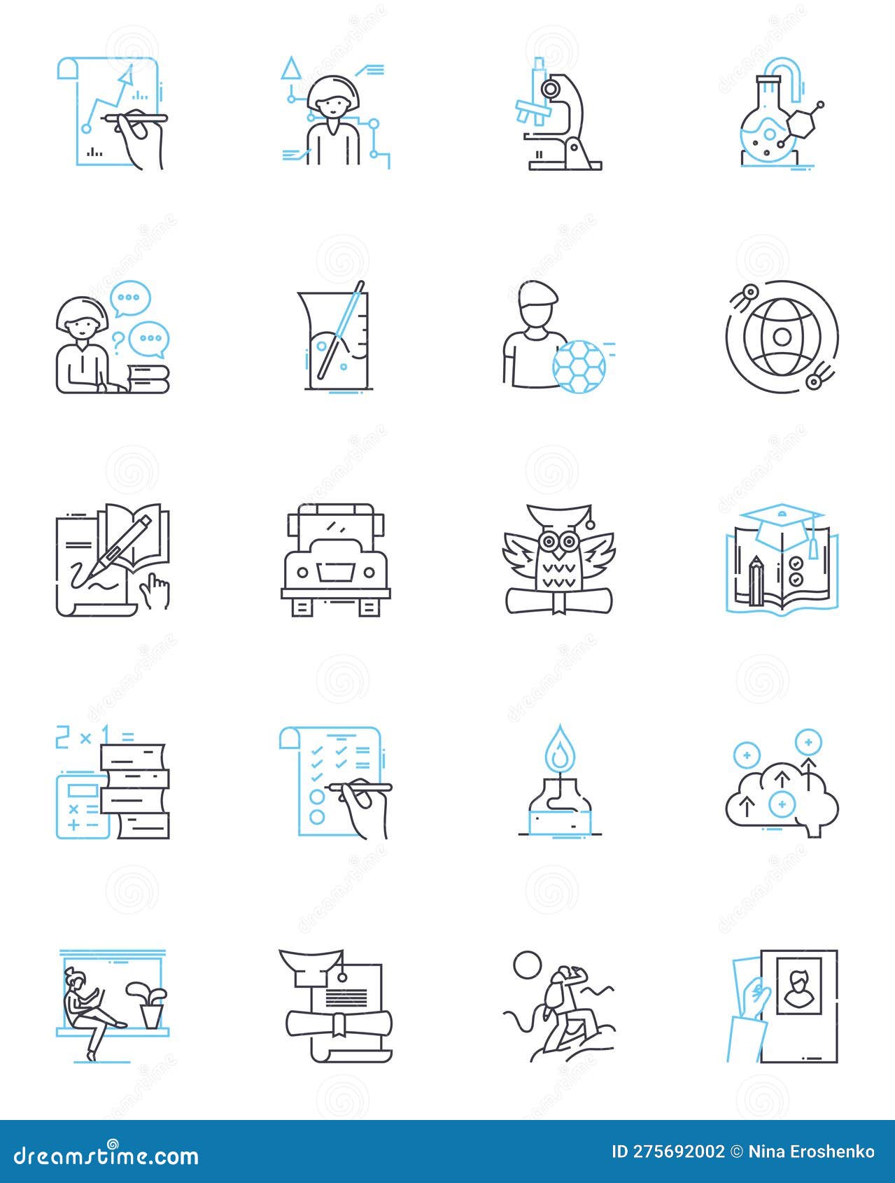 Innovative School Linear Icons Set. Creativity, Futuristic ...
