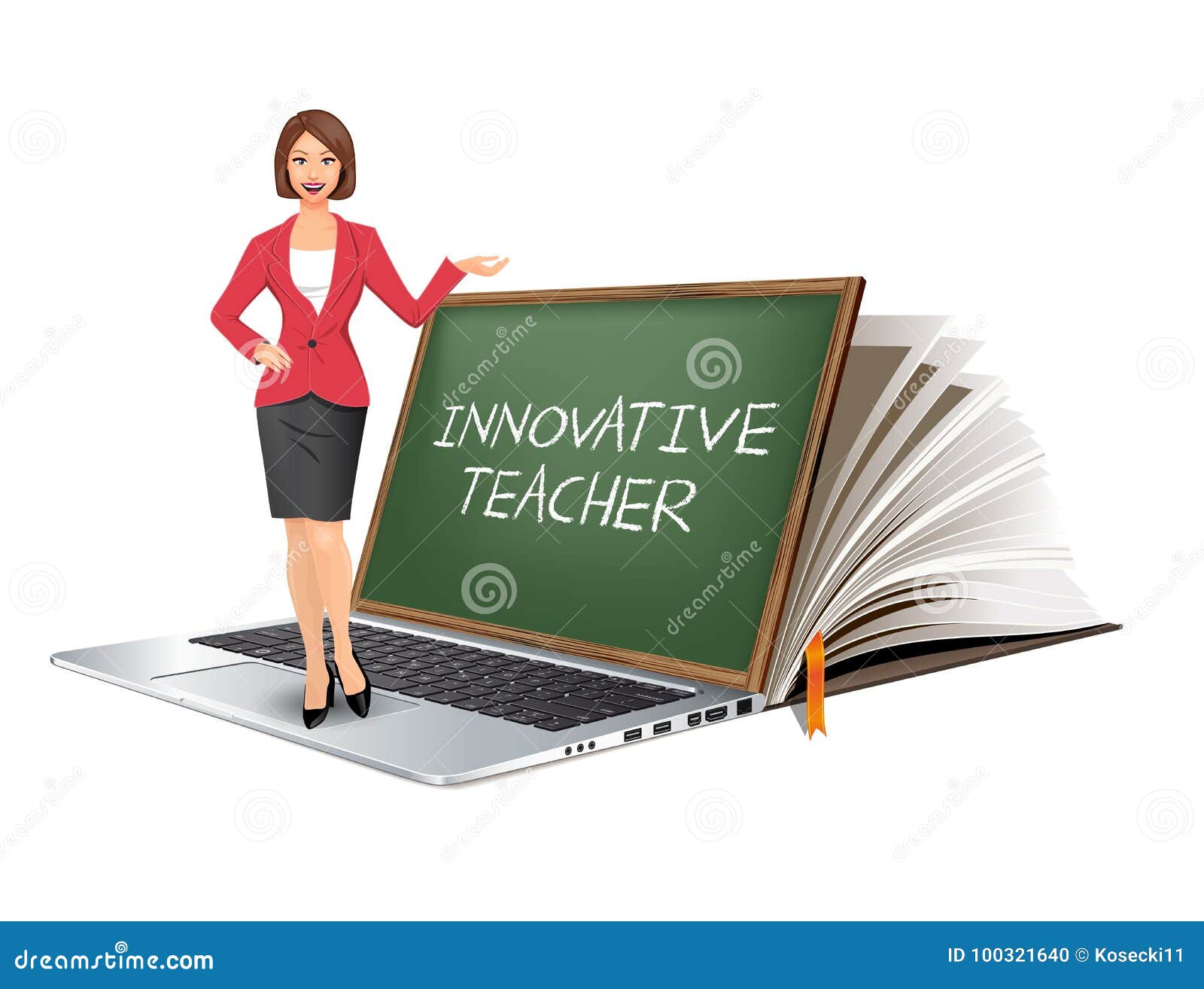 Innovative school teacher stock vector. Illustration of ebook - 100321640