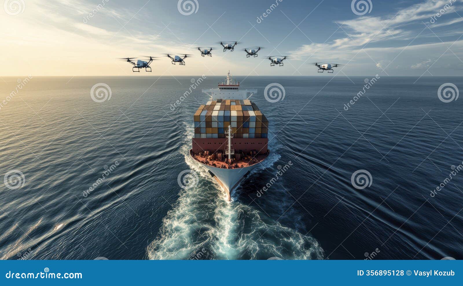 Innovative Shipping Methods Showcased with a Cargo Ship Navigating ...
